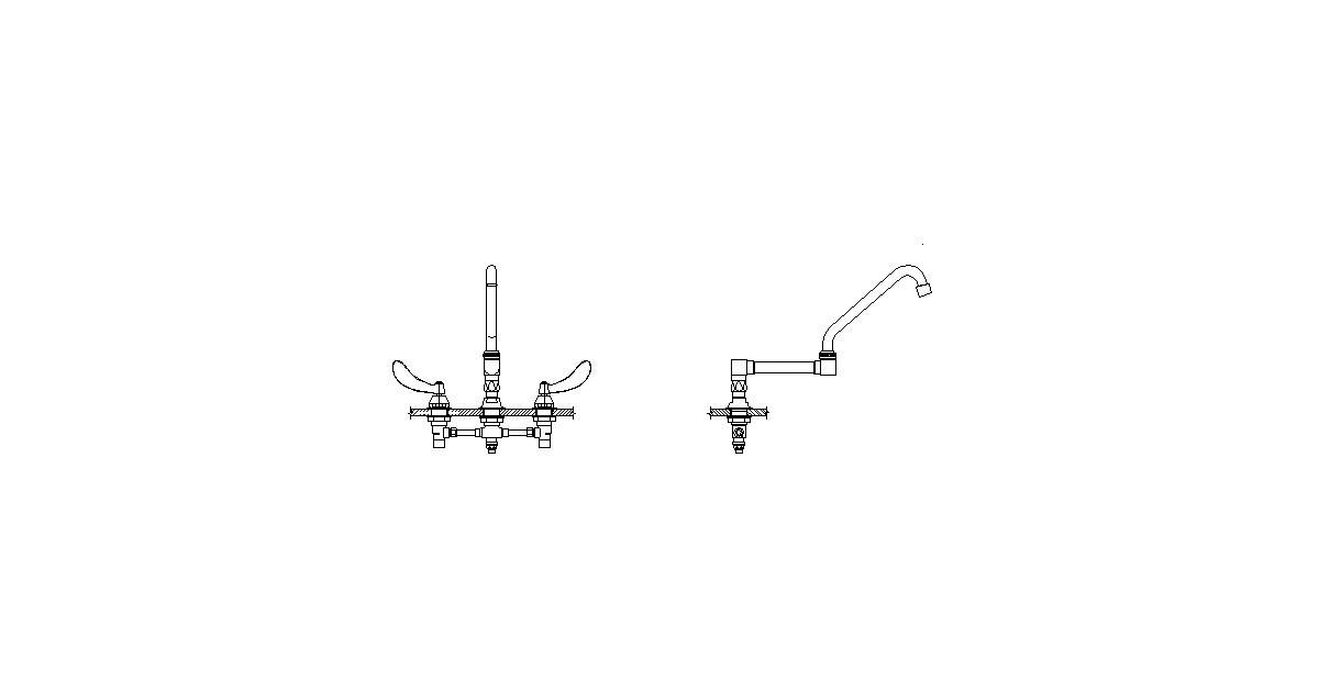 Delta 54T2401-R17 Commercial Double Handle 1.5 GPM Widespread Utility ...
