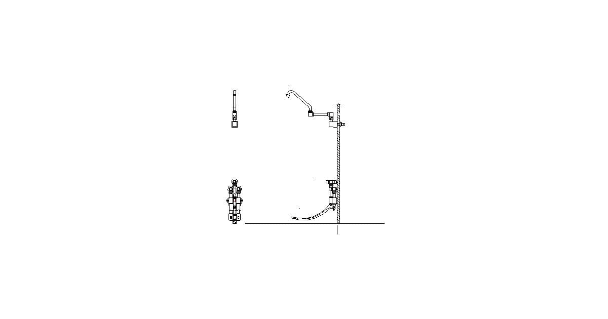 Delta 54T5322A-R17 Commercial Wall Mounted Double Foot Pedal Valve with ...