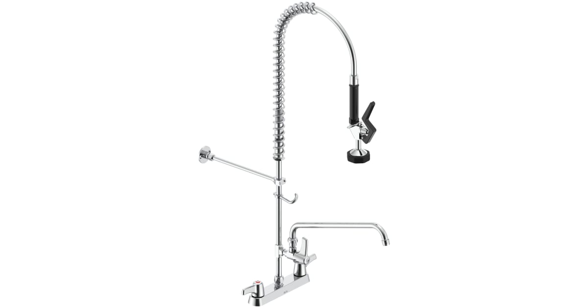 Delta 55C1283-S8 Cer-Teck Double Handle Pre-Rinse Kitchen Faucet with ...