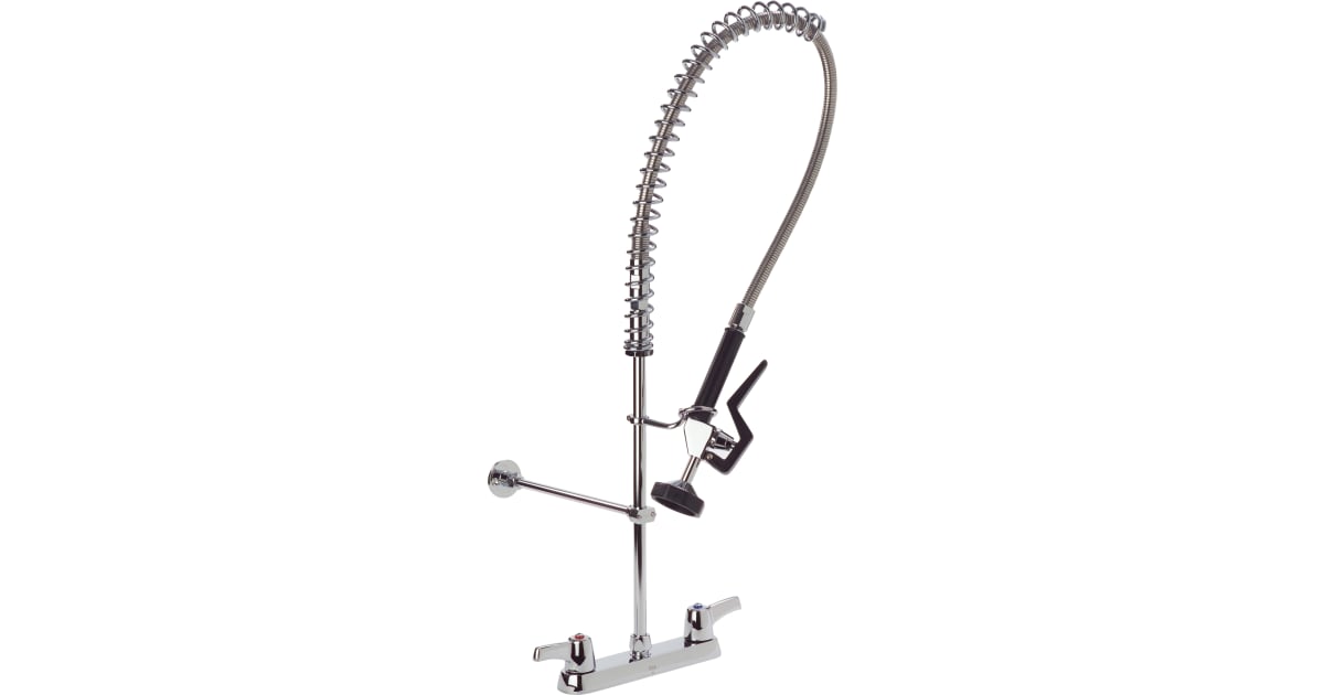 Delta 55T1213 Double Handle Pre-Rinse Kitchen Faucet with 8"Center ...
