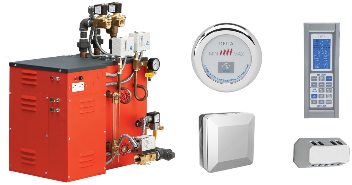 Delta 5COM12-PAC-612-208-01 Commercial Steam Shower Generator Kit 12kW ...