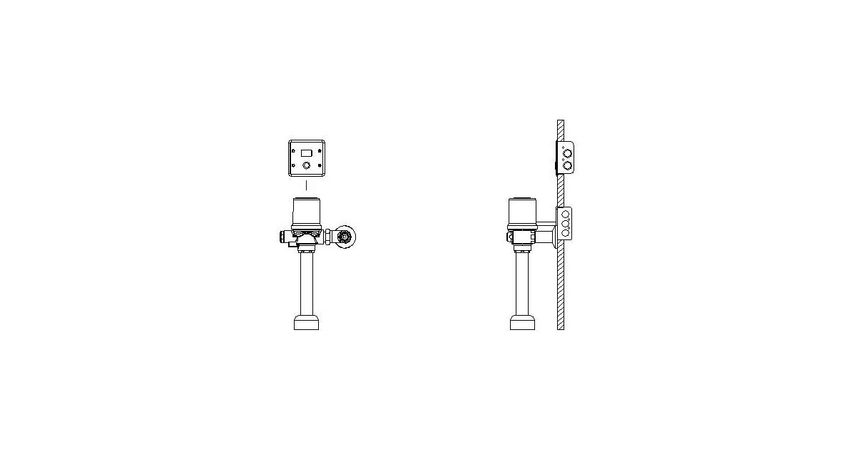 Delta 81T201-48-WMSHWA Commercial 1-1/2" Top Spud Electronic Flush ...
