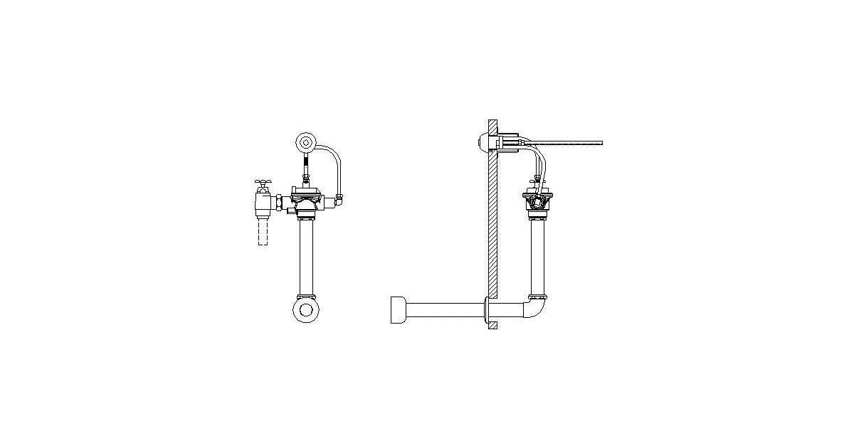 Delta 83T240-6 Commercial 1-1/2" Rear Spud Concealed Manual Flush Valve ...