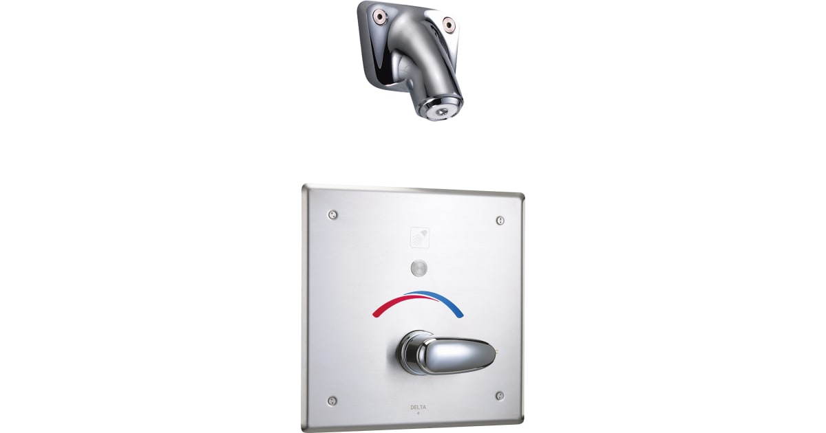 Delta 861T167 Push Button Battery Operated Metering Electronic Shower ...