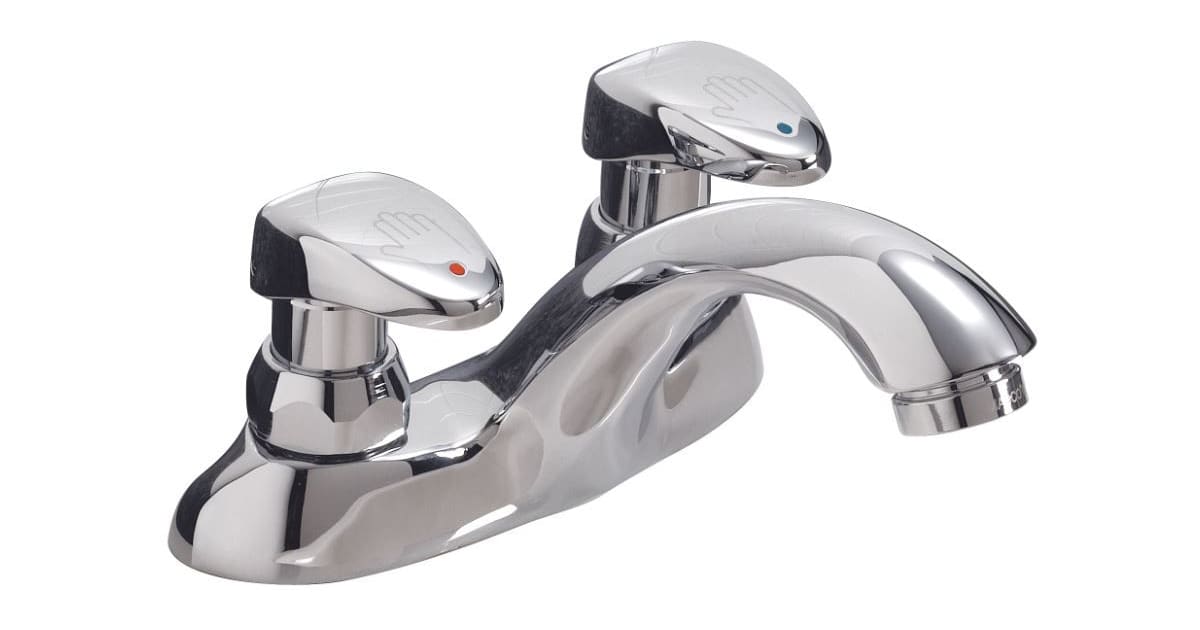 Delta 86T1093 Commercial 0.35 GPM Centerset Metering Bathroom Faucet ...