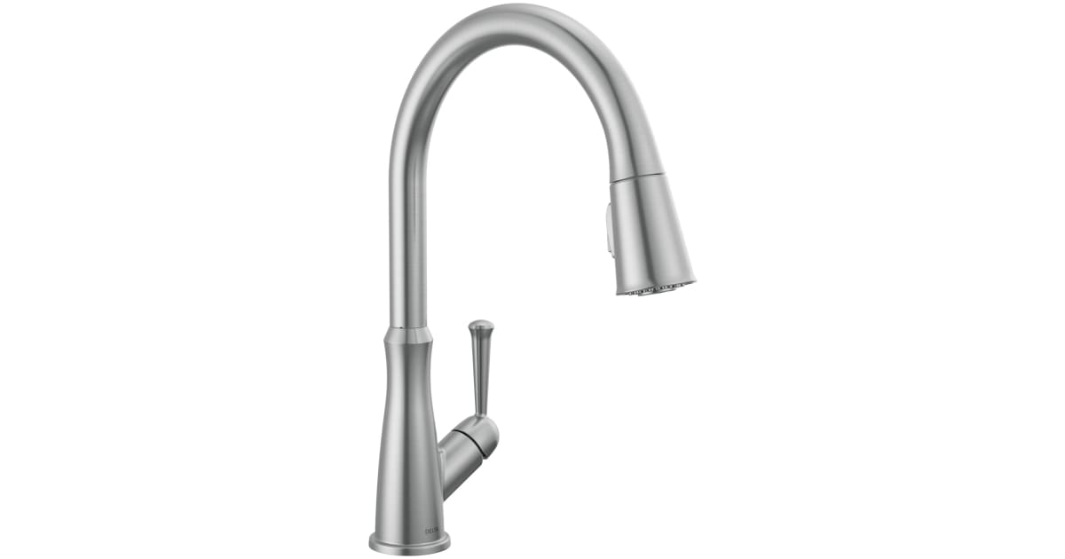Delta 9110-AR-DST Westville 1.8 GPM Single Hole Pull Down Kitchen ...