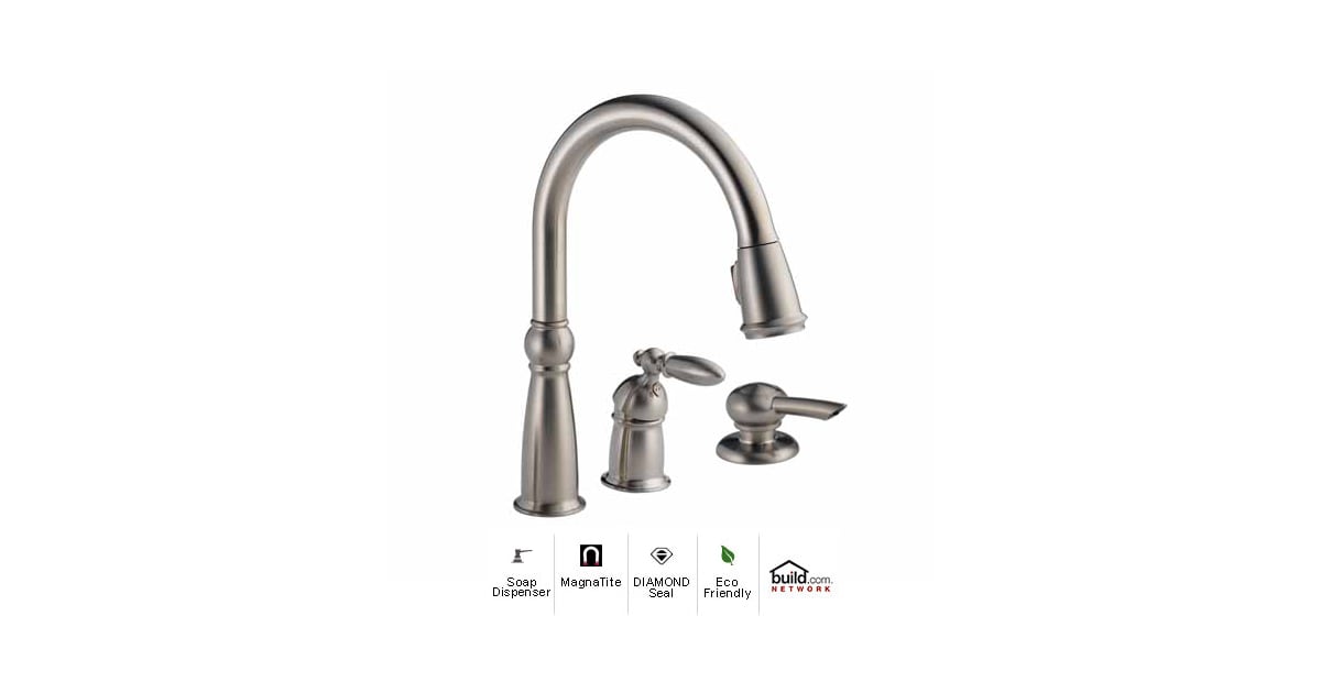 Delta 955-SS-DST-SD Victorian Pull-Down Kitchen Faucet with Magnetic ...