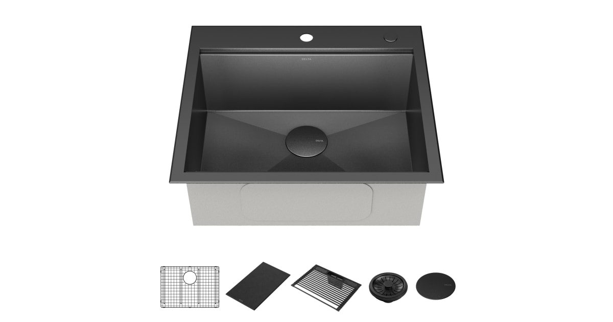 Delta 95A9031-T25S-GS Rivet 25" Drop In Single Basin Stainless Steel ...