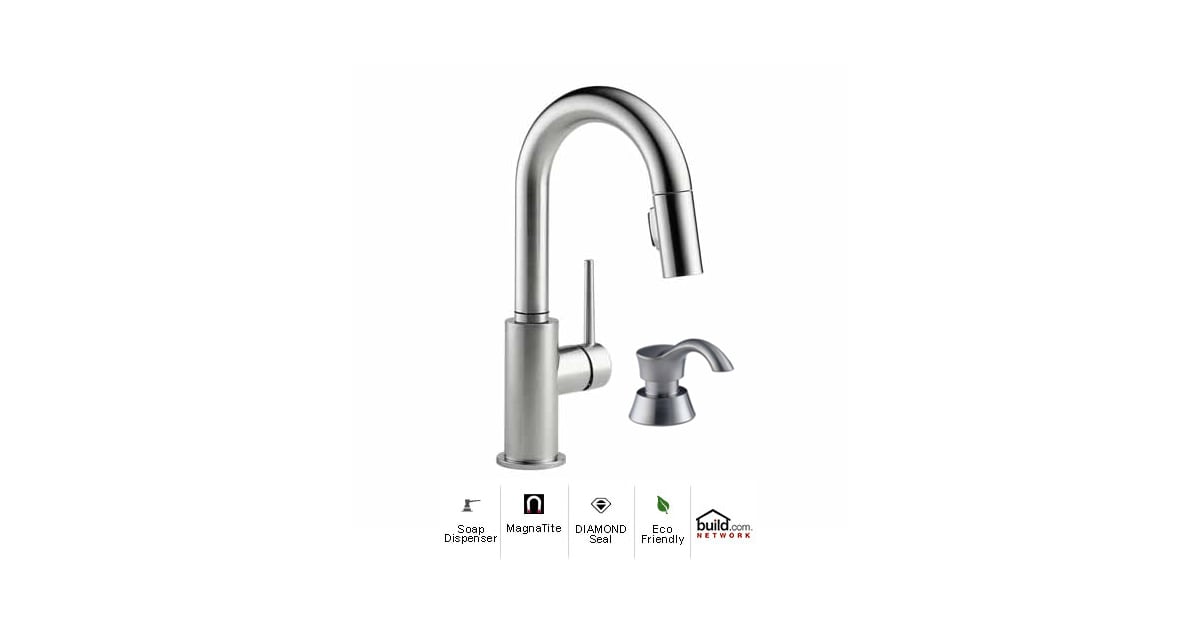 Delta 9959-AR-DST-SD Trinsic Pull-Down Bar/Prep Faucet with Magnetic ...