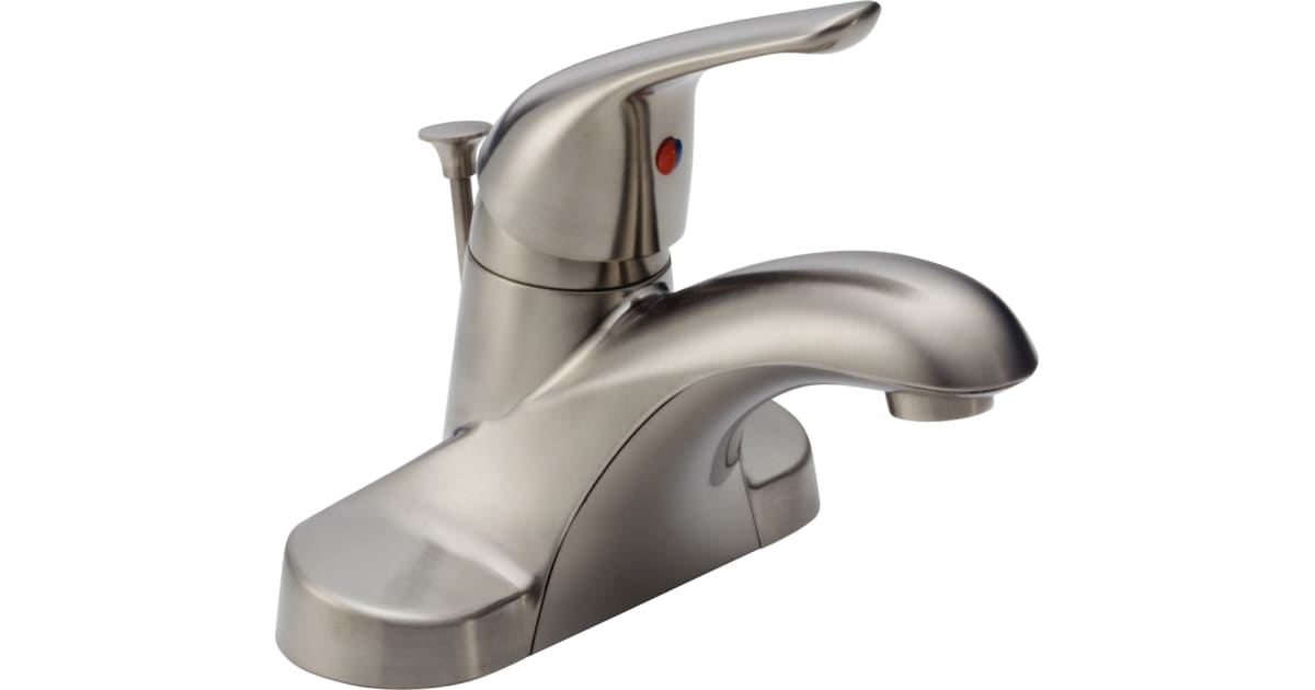 Delta B510LF-SS Foundations Core-B Centerset Bathroom Faucet with Pop ...