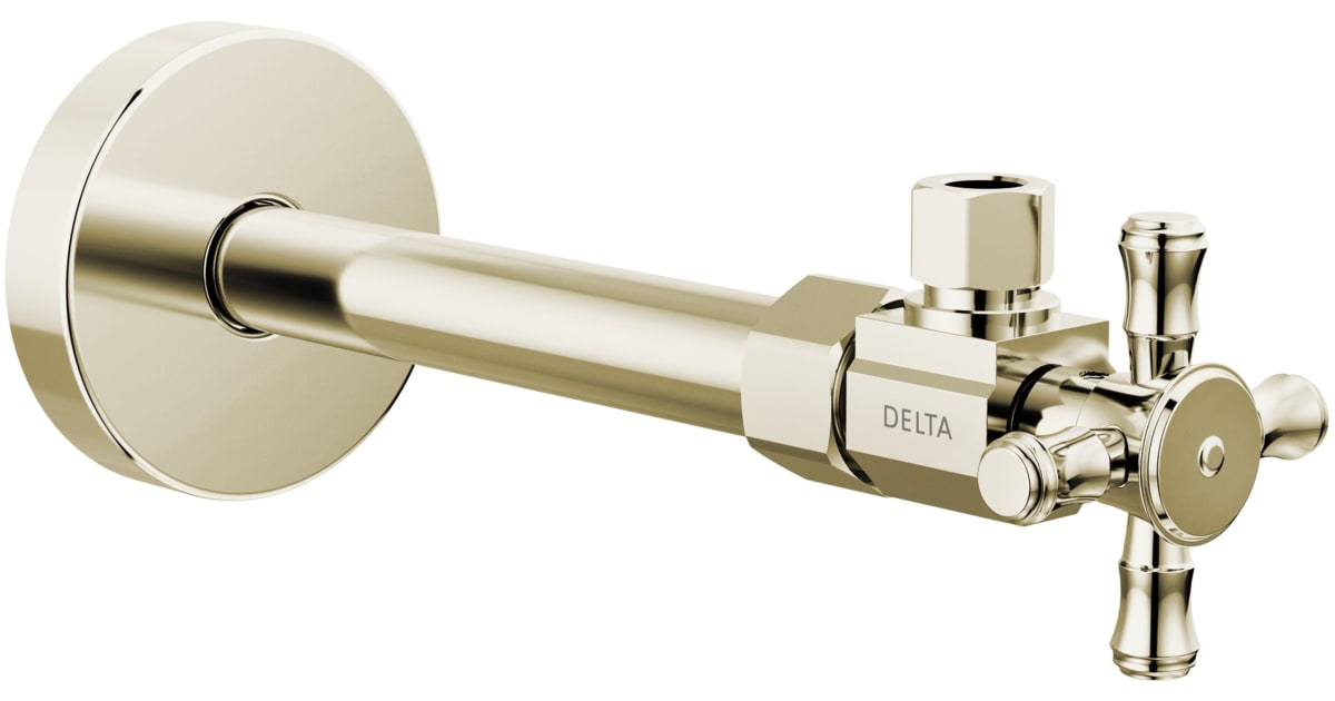 Delta DT022202-PN Angled Supply Stop Valve with Cross Handle - Less ...