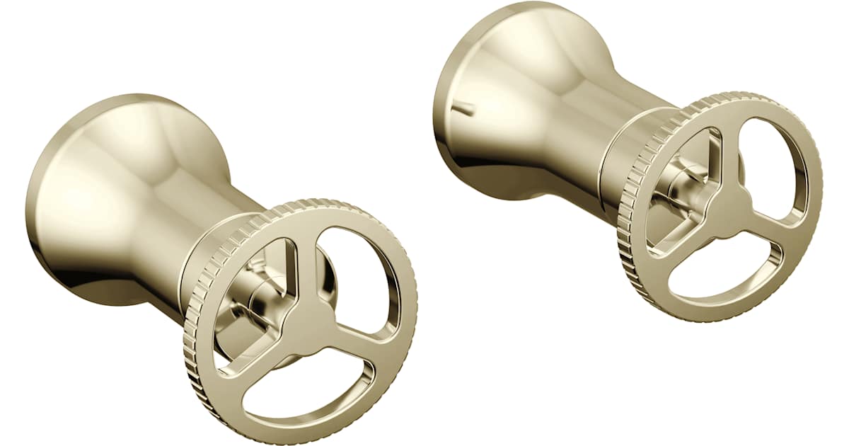 Delta H558PN Trinsic Bathroom Faucet Wall Mounted Wheel Handles ...