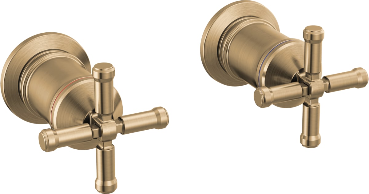 Delta H584CZ-PR Broderick Cross Handle Kit for Wall Mount Tub Filler ...