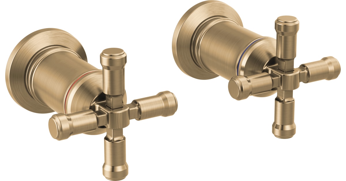 Delta H586CZ-PR Broderick Cross Handle Kit for Wall Mount Bathroom ...