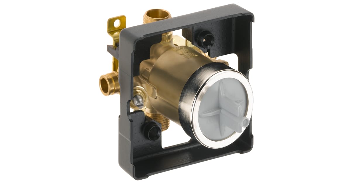 Delta R10000-MFWS Universal Mixing Rough-In Valve with Service Stops ...