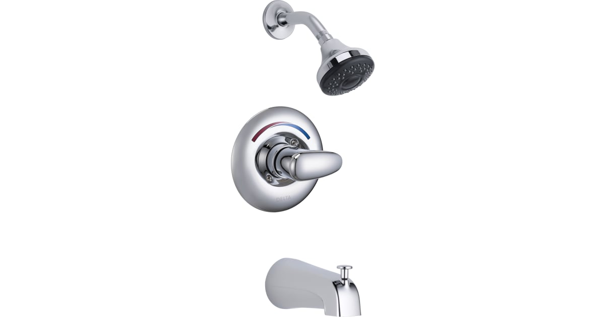 Delta T13H232 Single Handle Tub and Shower Valve Trim with Metal Lever ...