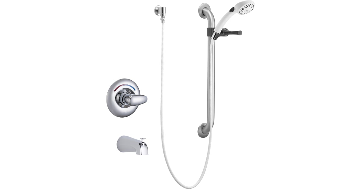Delta T13H252 Single Handle Tub and Shower Valve Trim with Metal Lever ...