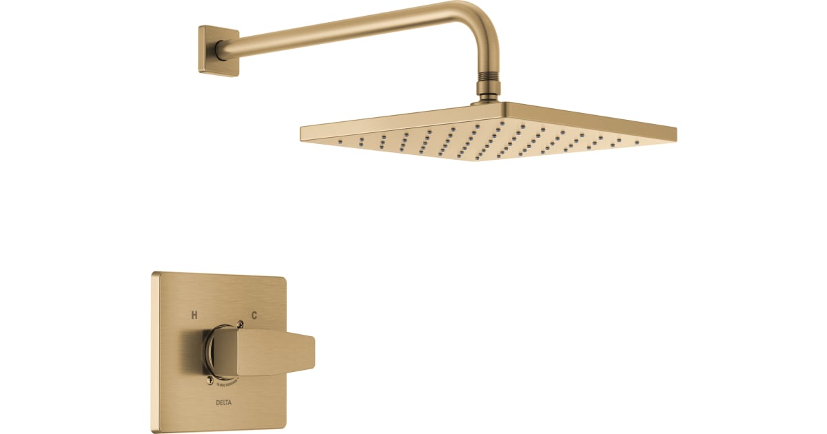 Delta T14268-CZ-PP Modern Shower Only Trim Package with 1.75GPM Single ...