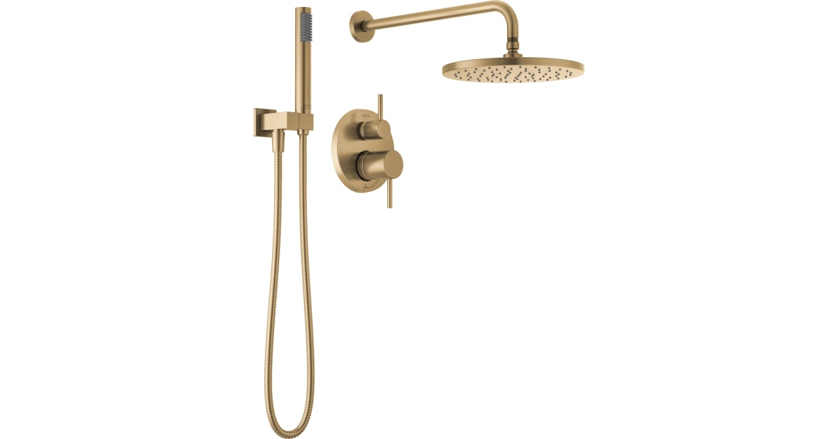 Delta T342702-CZ Modern Round Non Shared Function Shower System Package ...