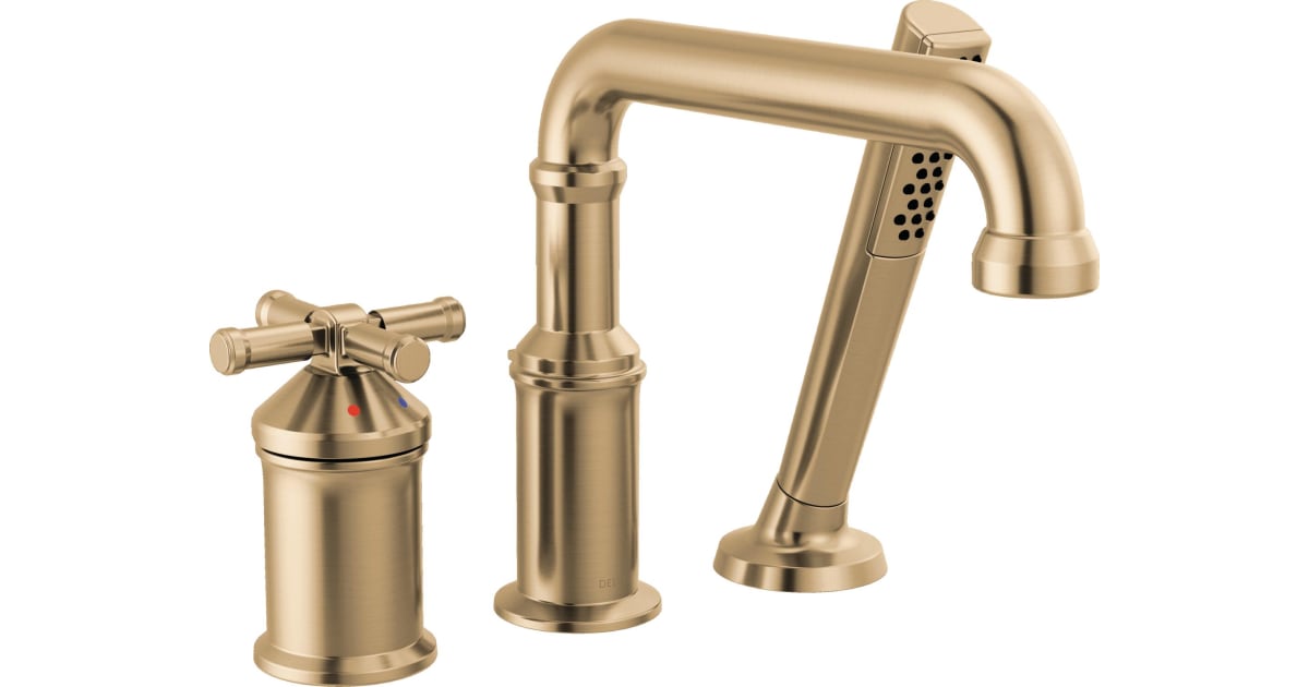 Delta T3784-CZ-PR-LHP Broderick Single Handle Deck Mounted Roman Tub ...