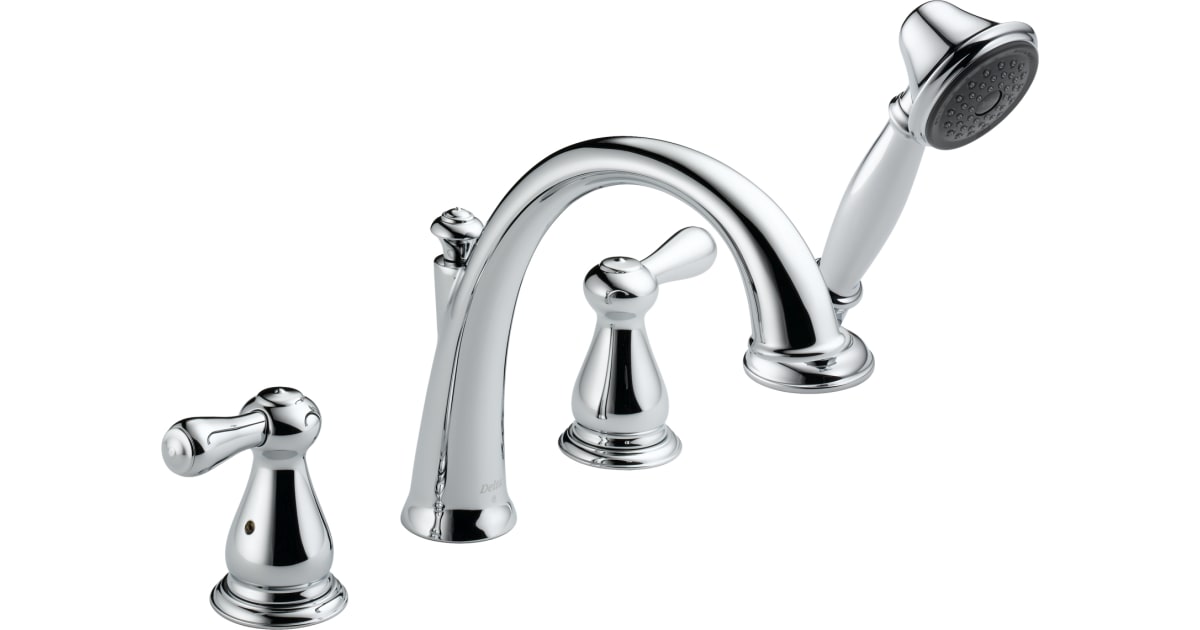 Delta T4775 Leland Deck Mounted Roman Tub Filler Trim with Hand Shower ...