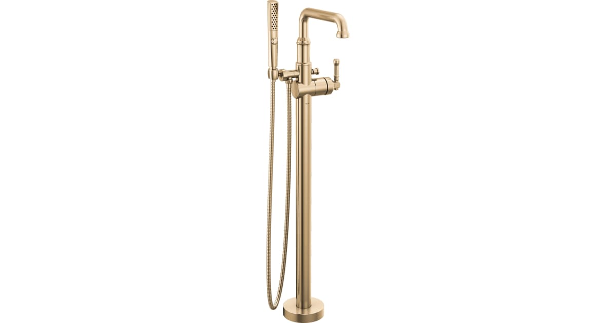 Delta T4784-CZ-PR-LHP-FL Broderick Floor Mounted Tub Filler with Hand ...