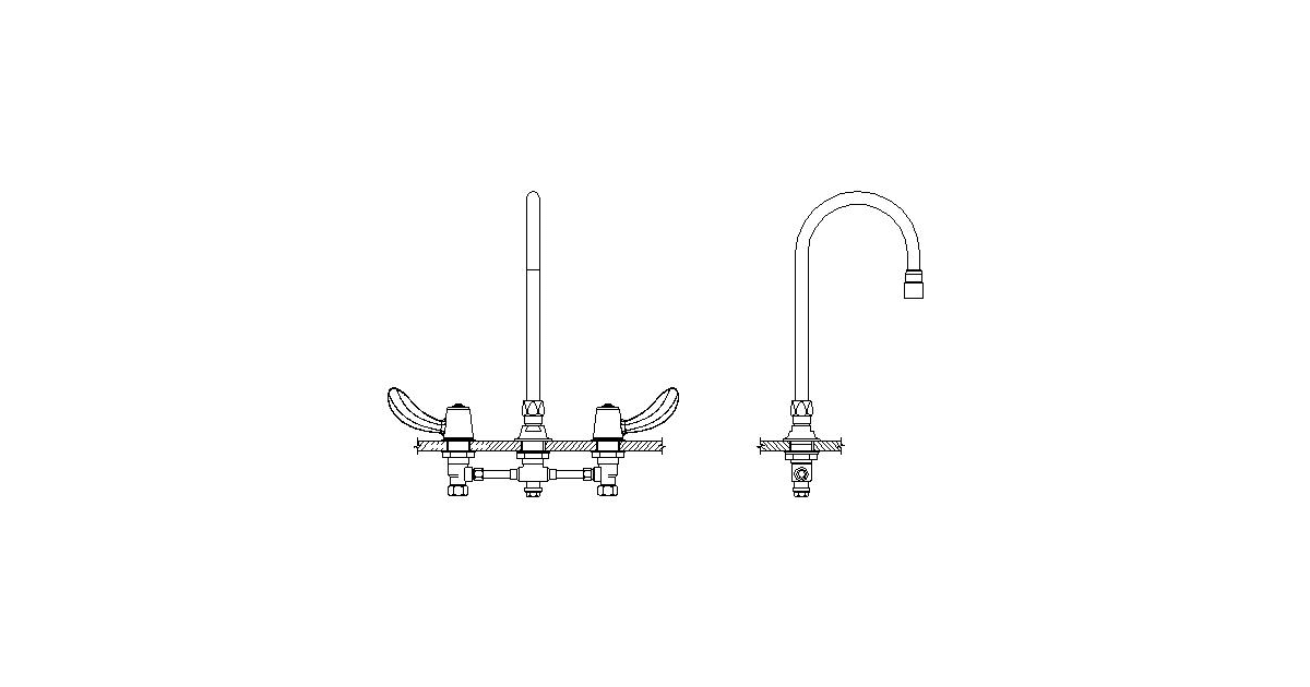 Delta 27C2932-R5 Commercial Kitchen Faucet Double Handle Widespread ...