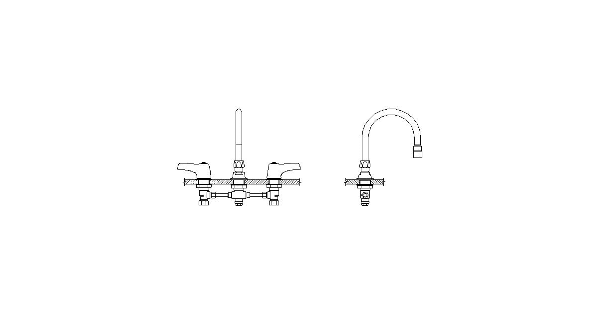 Delta 27C2943-LS-R3 Commercial Double Handle Widespread Kitchen Faucet ...