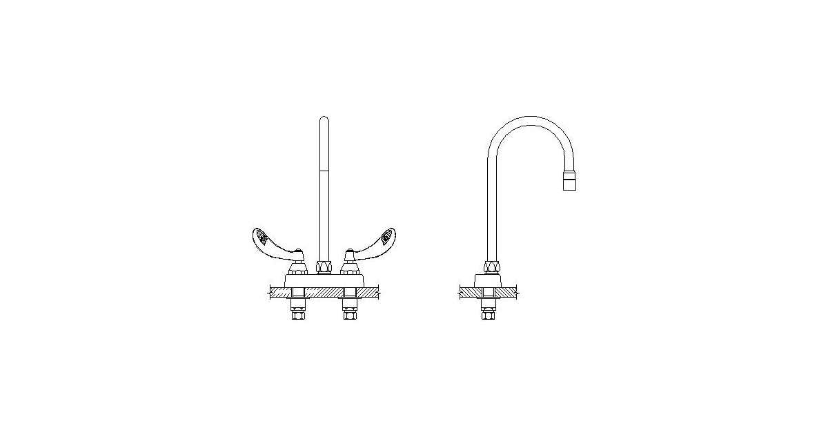 Delta 27C4924-R5-TI Commercial Double Handle Centerset Kitchen Faucet ...