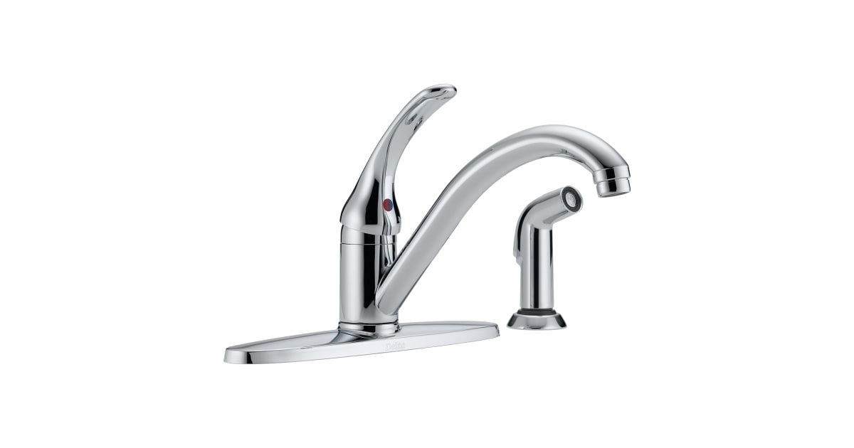 Delta 400-DST-L Classic Side Spray Kitchen Faucet with Diamond Seal ...