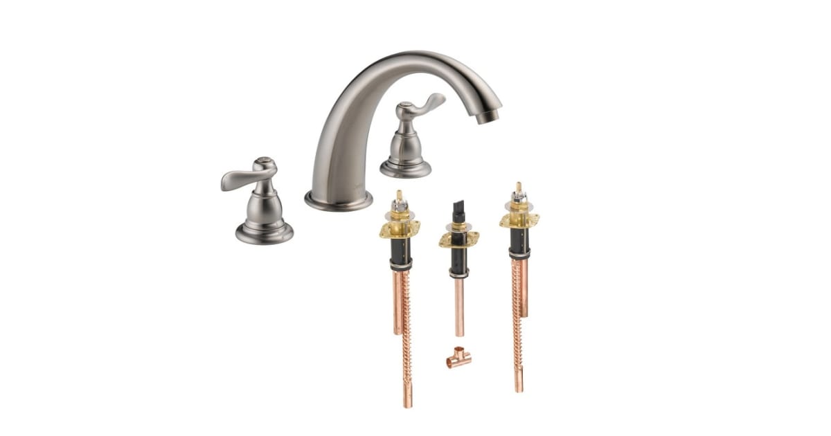 Delta BT2796-SS-R2707 Windemere Deck Mounted Roman Tub Filler Trim and ...