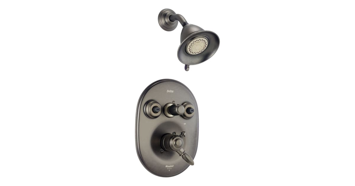 Delta T18255-PTXO Victorian, Shower System, Multi Function Shower Head ...
