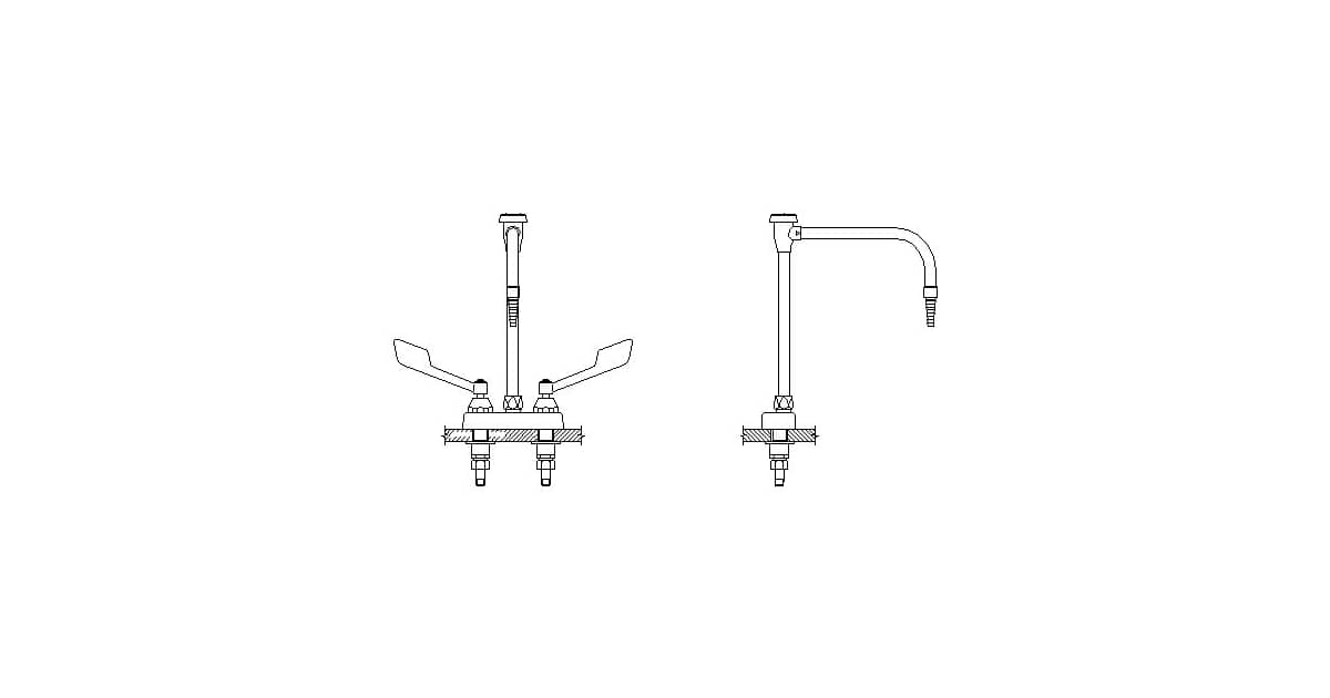 Delta W6720-10-R25E Double Handle 4" Centers Gooseneck Laboratory ...