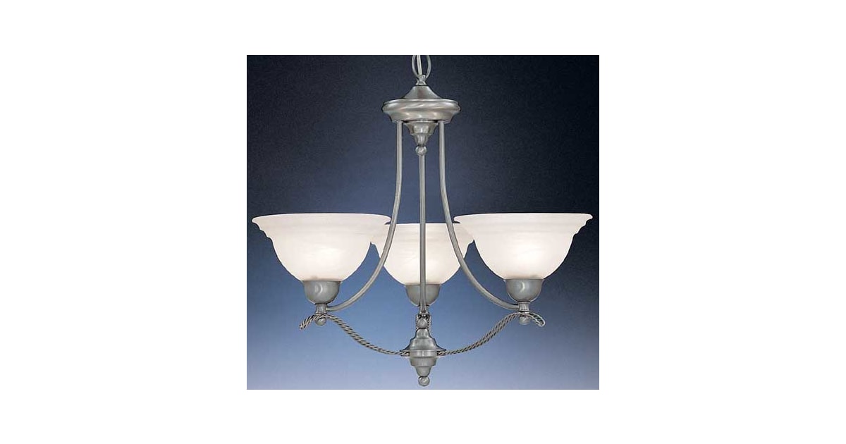 Designers Fountain 5693-PW 3 Light Chandelier with Faux Alabaster ...