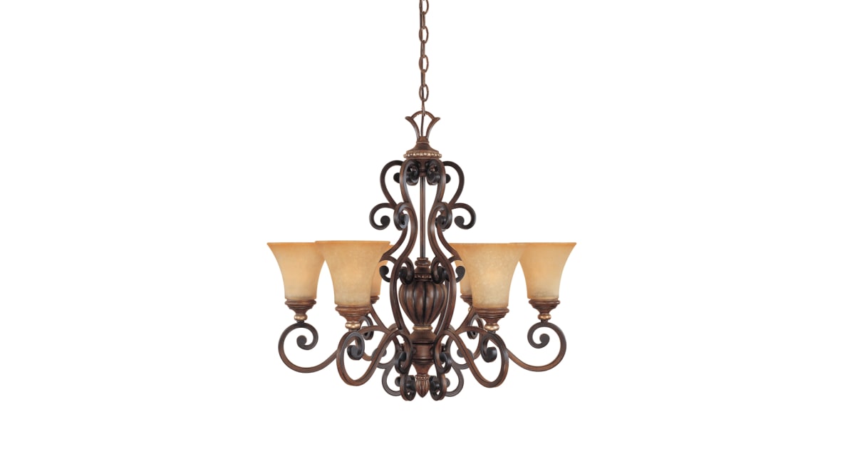 Designers Fountain 81586-BWG Six Light Up Lighting Chandelier from the ...