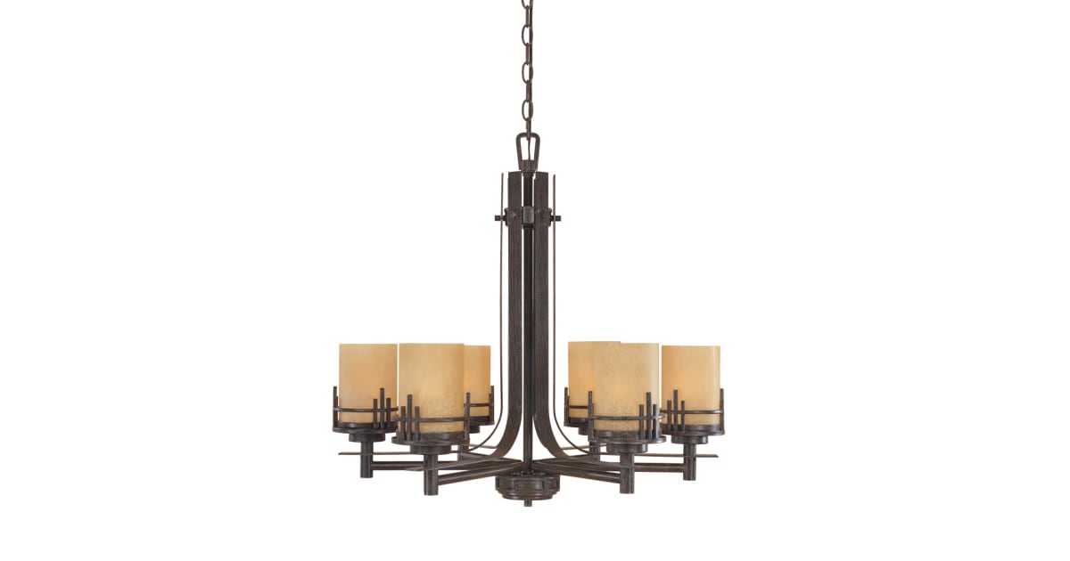 Designers Fountain 82186-WM Mission Ridge 6 Light 1 Tier Chandelier ...