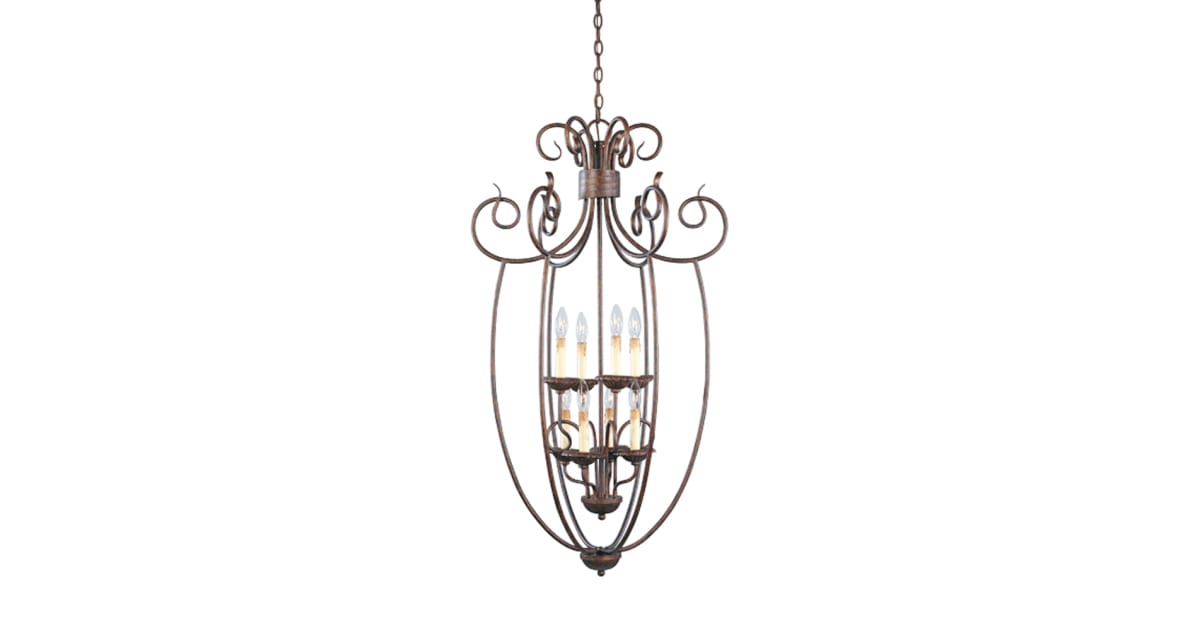 Designers Fountain 99358-AUB Eight Light Up Lighting Foyer Pendant from ...