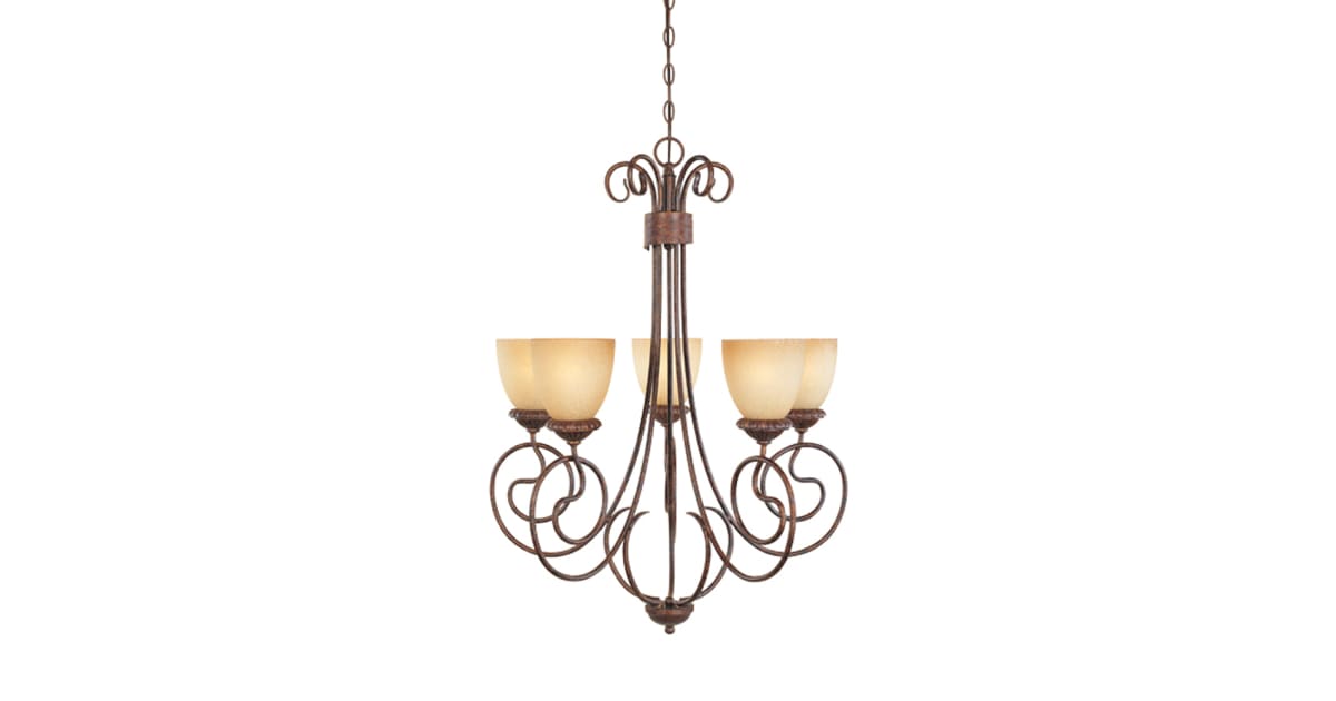 Designers Fountain 99385-AUB Five Light Up Lighting Chandelier from the ...