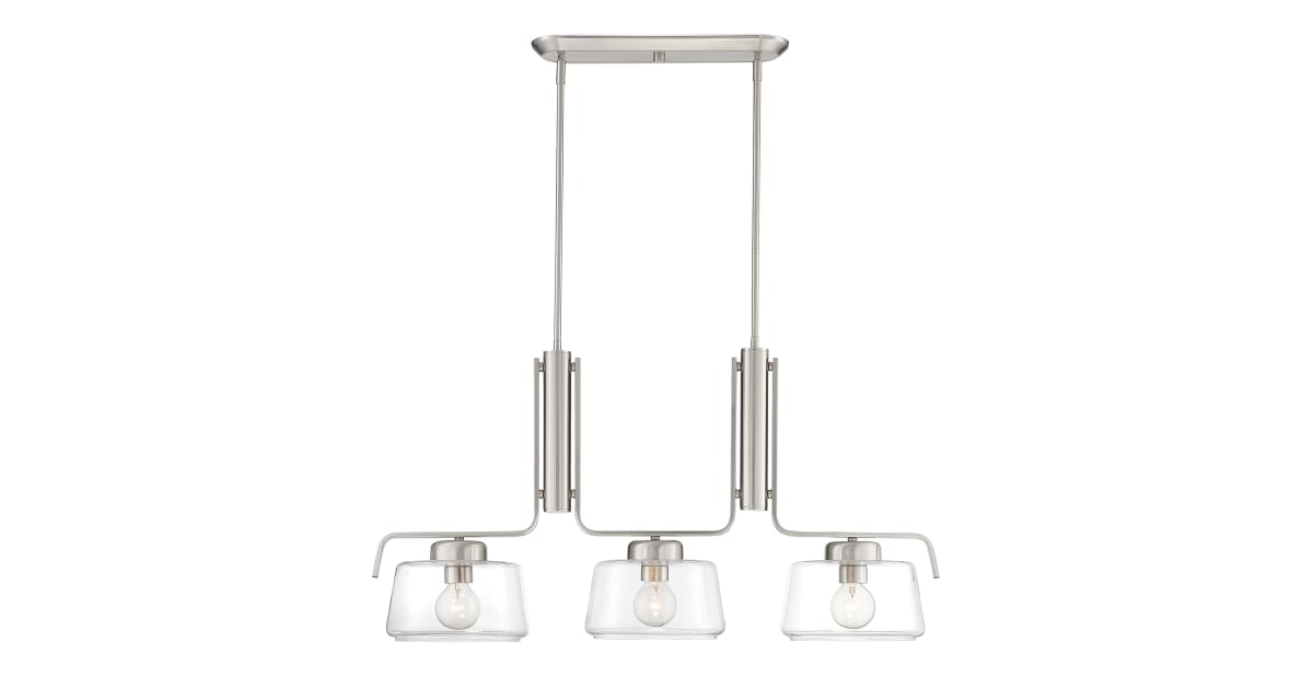Designers Fountain 96238-SP Riley 3 Light 16" Wide Linear Chandelier ...