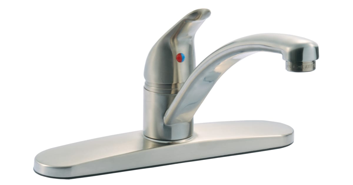 Design House 526988 Single Handle Satin Nickel Kitchen Faucet ...