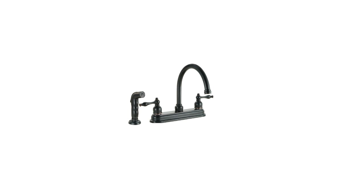Design House 527499 Double Handle 8" Centerset Kitchen Faucet with Side ...