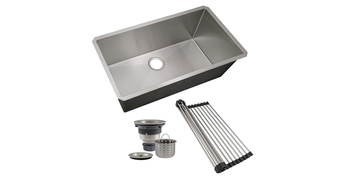 Design House 110098 Undermount Sink Kitchen Combo with Sink, Roll-Up ...