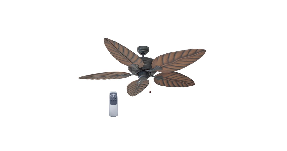 Design House 154104 52" 5 Blade Indoor / Outdoor Ceiling Fan with Leaf ...