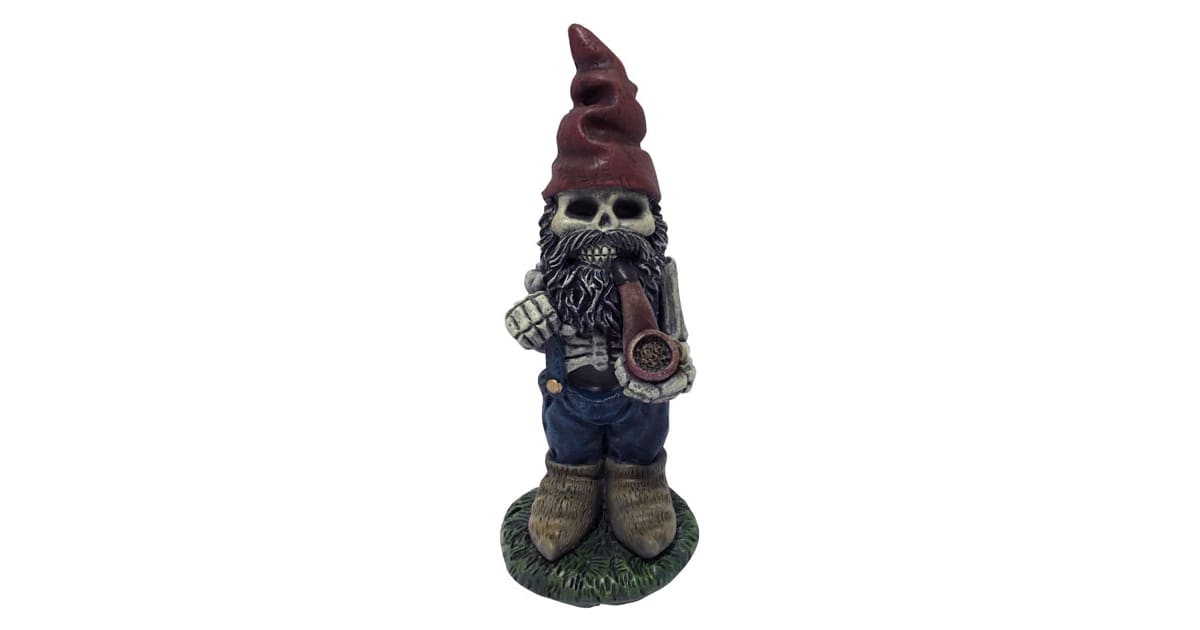 Design House 319657 19 Inch Tall Skeleton Gnome Man with Pipe Lawn ...