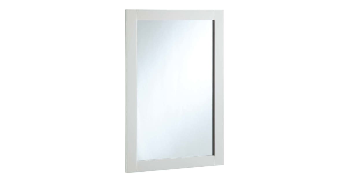 Design House 547208-WHT 20" Wall Mounted Mirror with Wooden Frame and ...