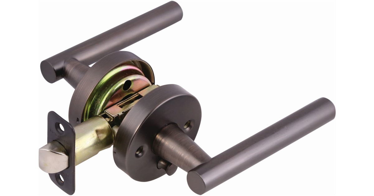 Design House 580910 Eastport Privacy Door Lever Set With Round Rose ...