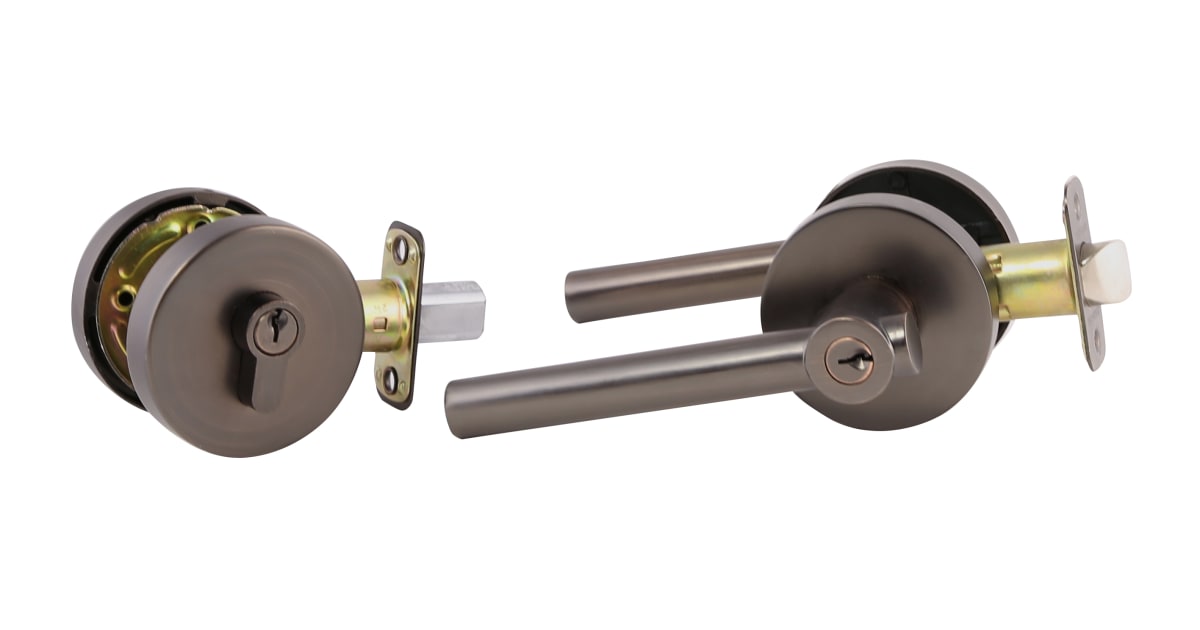 Design House 580936 Eastport Single Cylinder Keyed Entry Door Lever Set ...