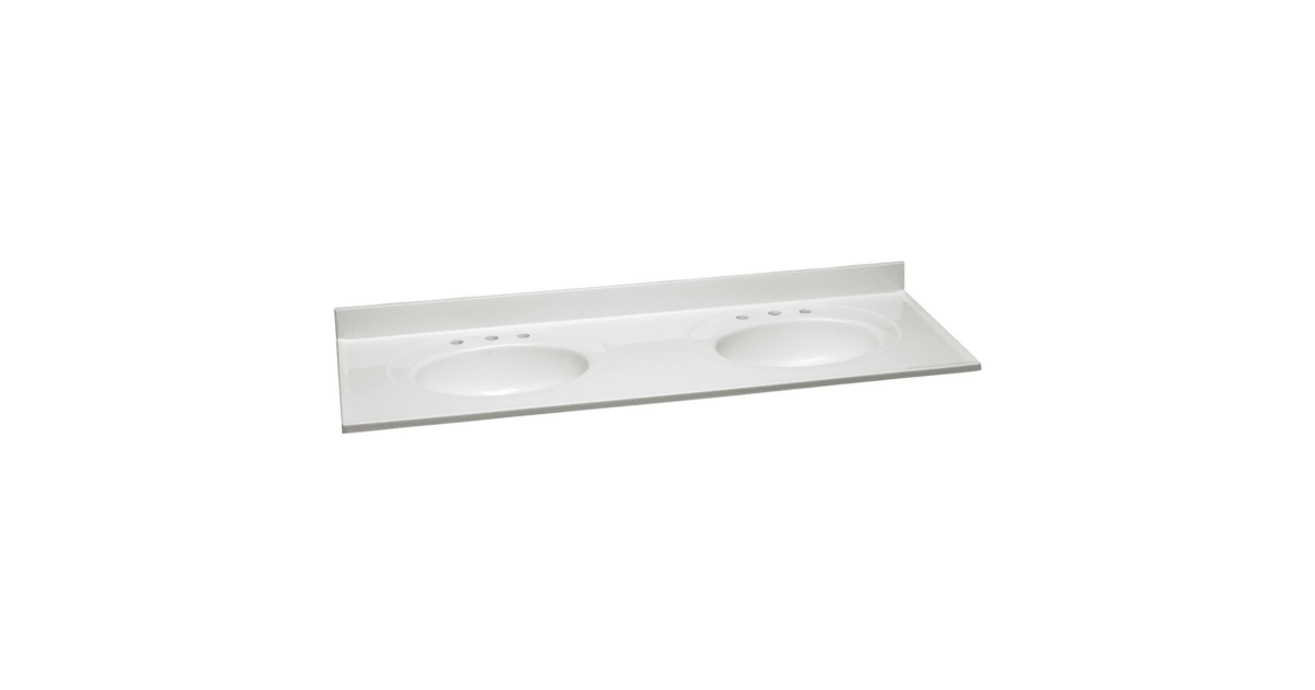 Design House 597443 61" Engineered Stone Vanity Top with Backsplash and ...