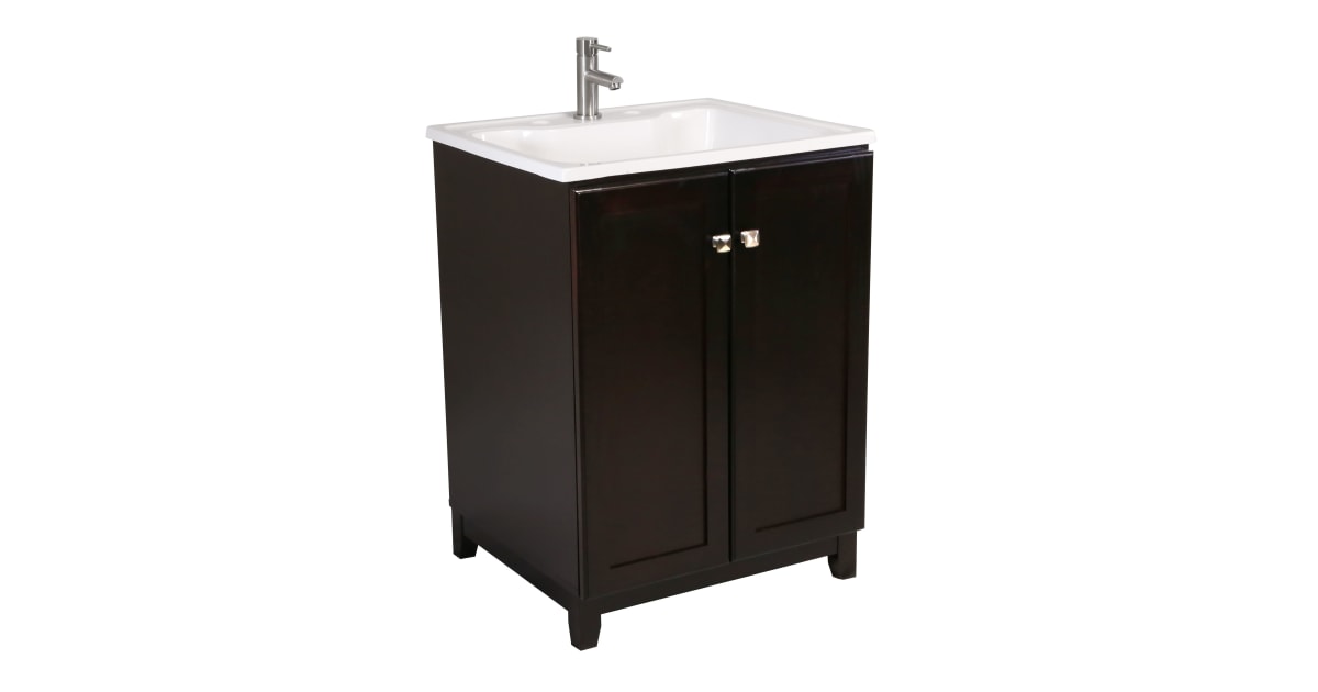 Design House 612689 25" Freestanding Vanity Cabinet with Marble Vanity ...