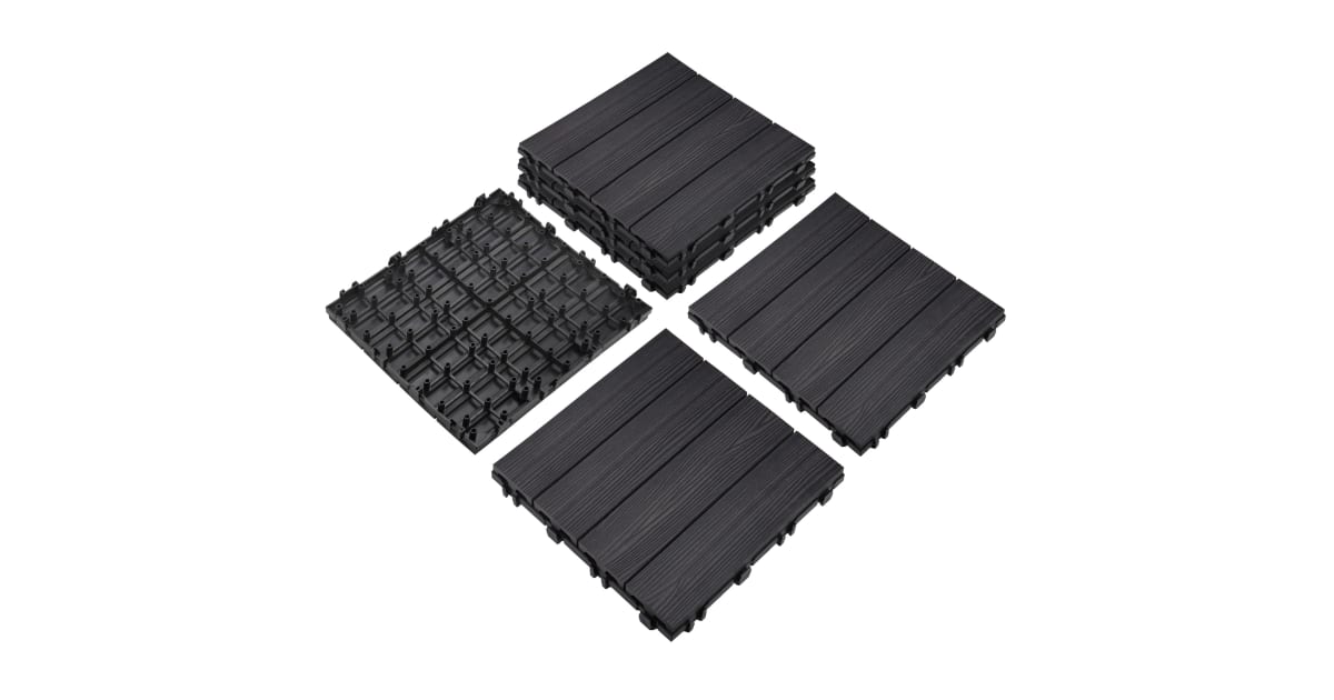 Design House 844530 12" x 12" Square Textured Polymer Interlocking Deck ...